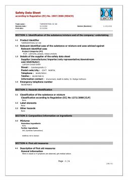 Lubricant 70 Safety data sheet - Gruetzner